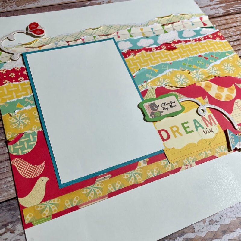 Torn Paper Scrapbook Layout (Perfect For Beginners) - Scrapbooking Bee